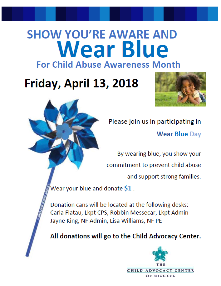 NCDSS Wear Blue Day - Child Advocacy Center of Niagara